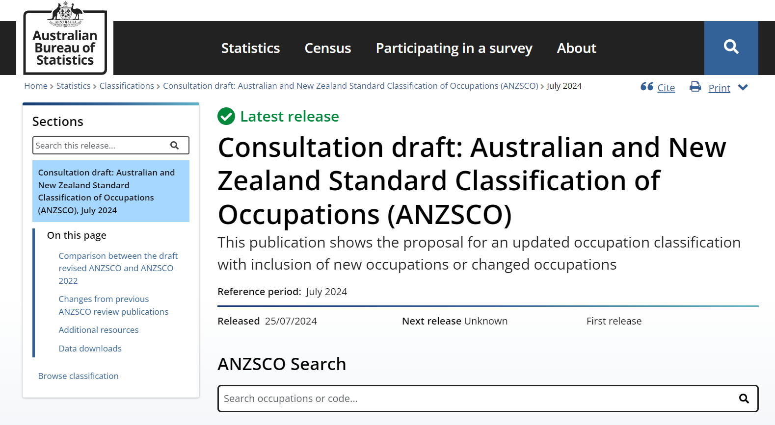 Final Opportunity for Feedback on ANZSCO Job Classification Updates ...